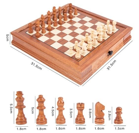 Solid Wood Set Large Children's Wooden Folding Chessboard Special For ...