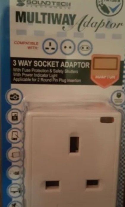 Soundtech 3 Way Multiway Adaptor with 2 Round Pin Plugin (Without USB ...