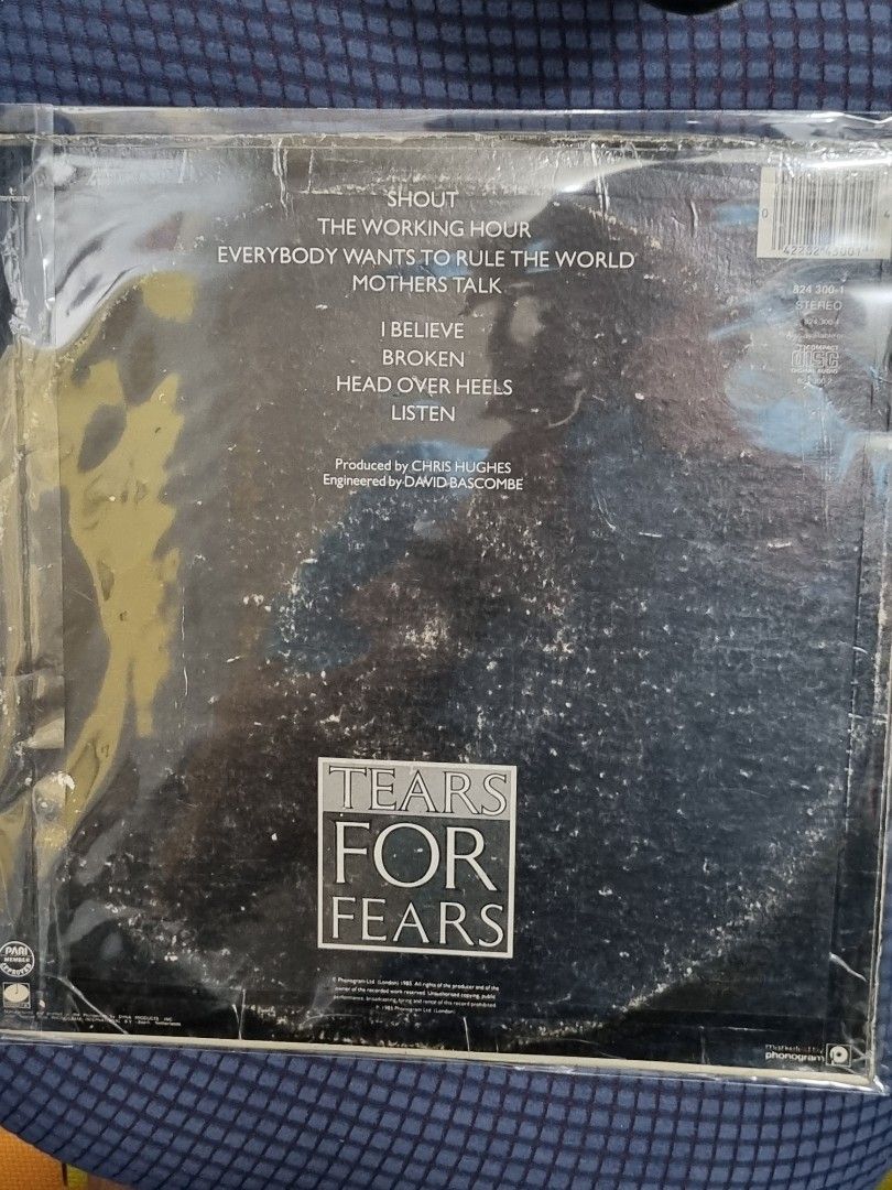 Tears For Fears - Songs From the Big Chair Vinyl Record LP Plaka ...