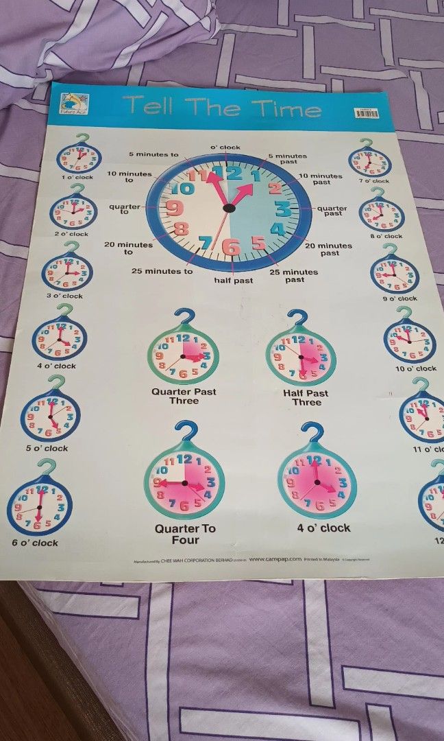 Time chart for kids, Hobbies & Toys, Stationery & Craft, Other ...