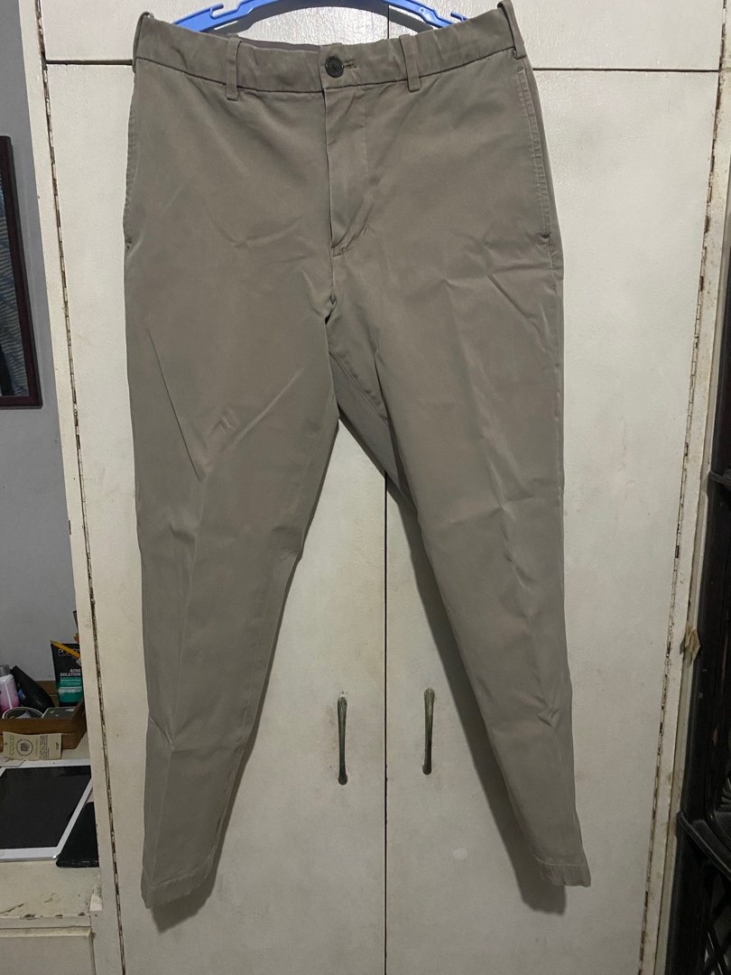 Uniqlo 2 way stretch Smart ankle pants Beige, Men's Fashion, Bottoms ...