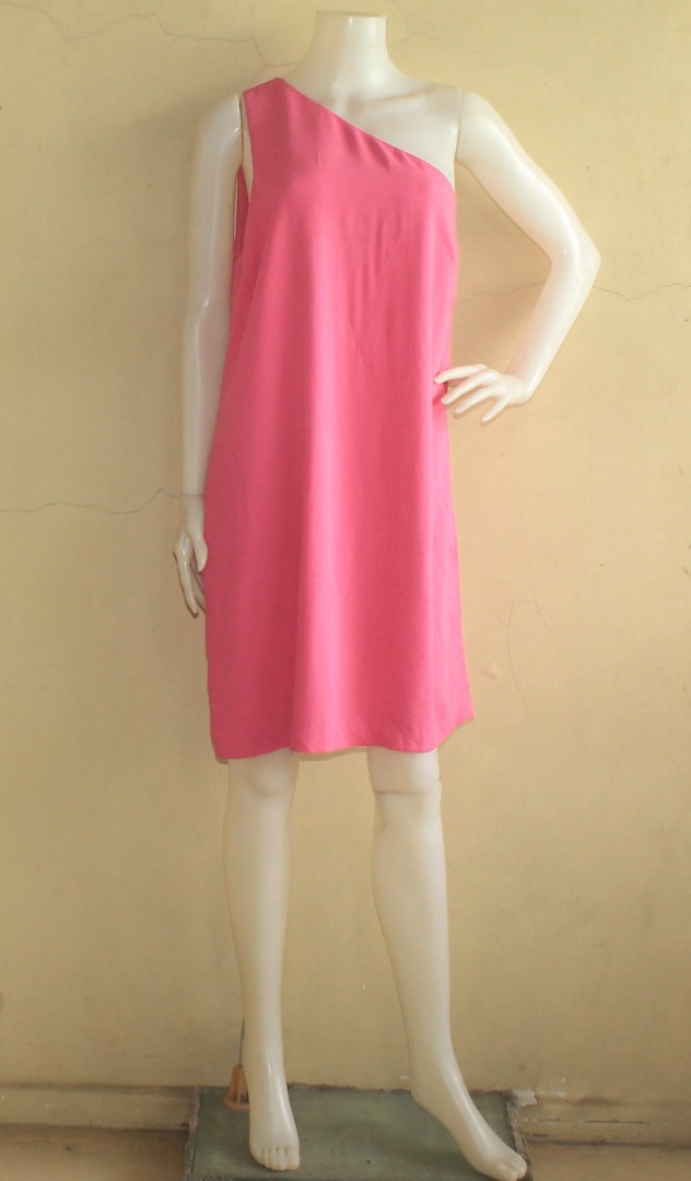 Vintage CHARLENE HENRY One Shoulder Pink Dress, Women's Fashion ...