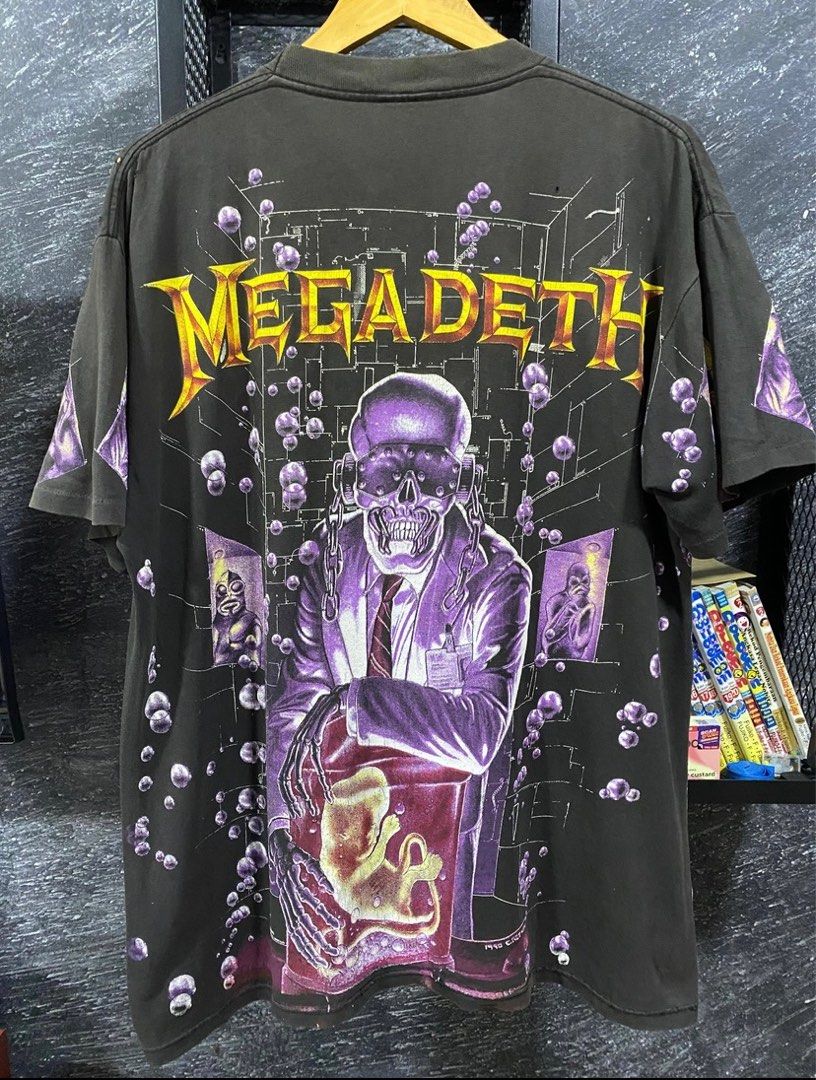 Vintage Megadeth Hangar 18 All Over Print, Men's Fashion, Tops & Sets, Tshirts & Polo Shirts on ...