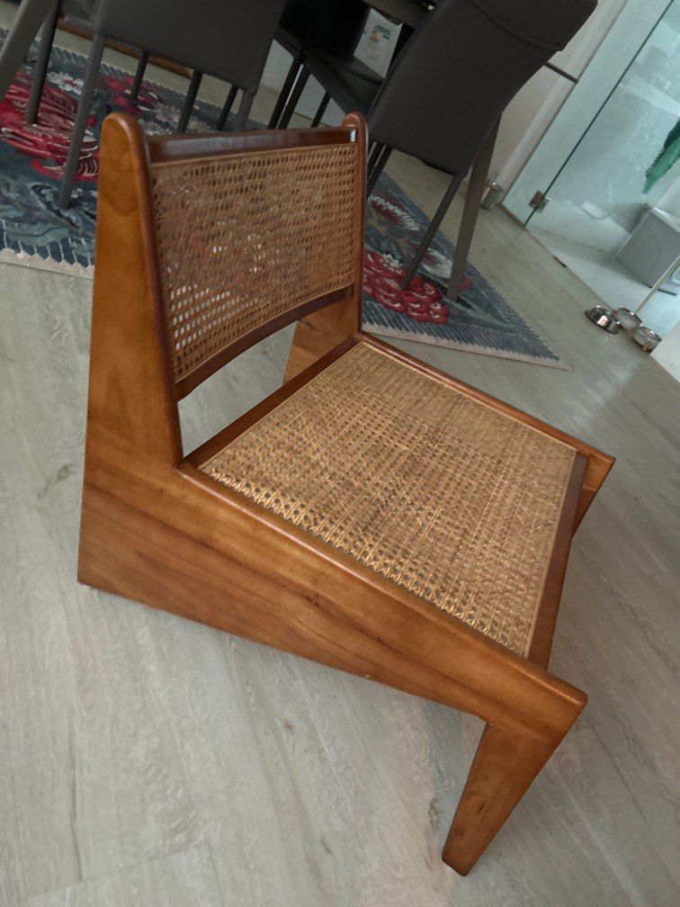 Wood / rattan weaved lazy chair, Furniture & Home Living, Furniture ...