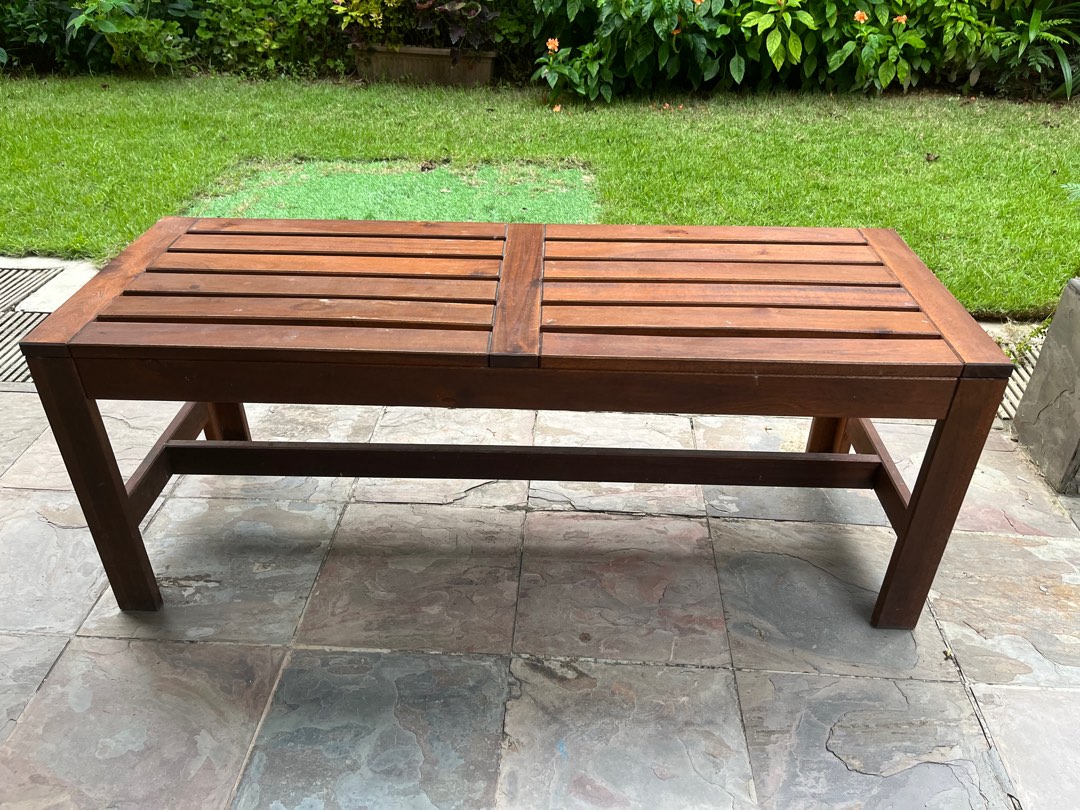 Ikea Applaro Wood bench, Furniture & Home Living, Outdoor Furniture on ...