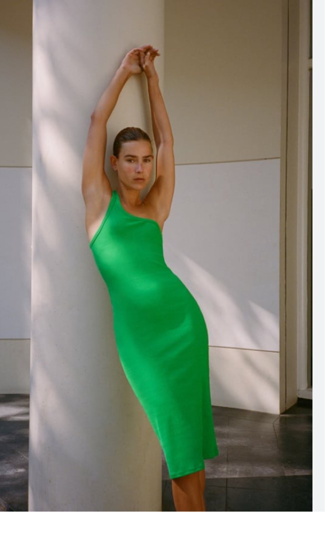 Zara Ribbed Knit One shoulder dress, Women's Fashion, Dresses & Sets ...