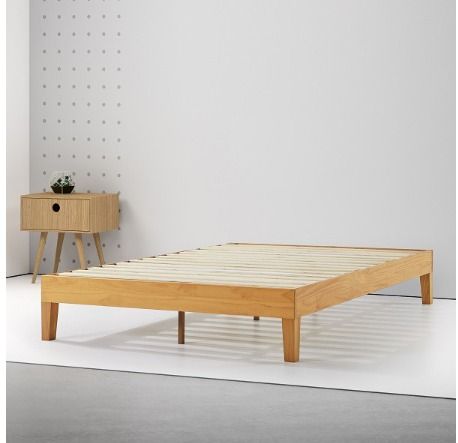 Zinus 14" Deluxe Wood Platform Bed Natural (Base), Furniture & Home ...