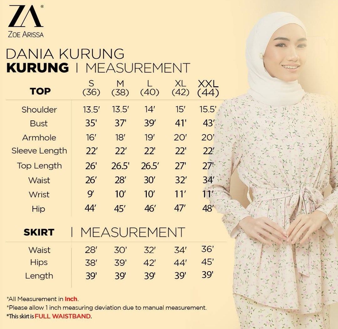 Zoe Arissa Dania Kurung Blue White, Women's Fashion, Muslimah Fashion ...