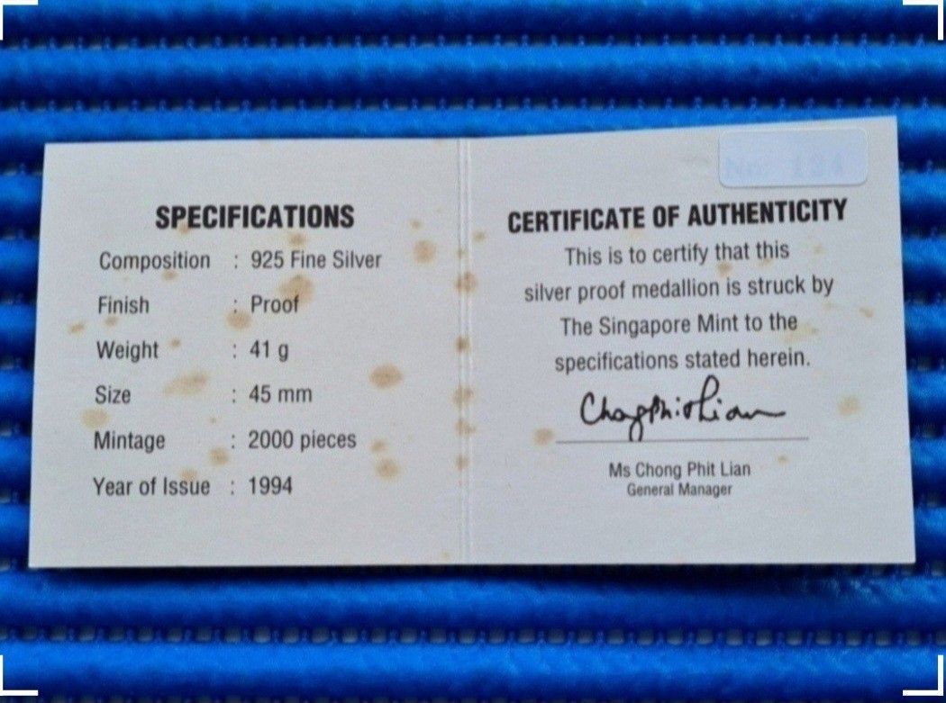 1895-1994 Singapore Swimming Club 100th Anniversary Commemorative ...