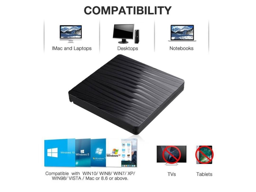 [3859] External DVD Drive USB 3.0/Type-C, Computers & Tech, Parts ...