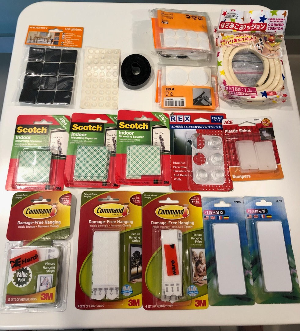 3M IKEA DAISO ACE REX Command Scotch Adhesive Strip Bumper Glider Set ...