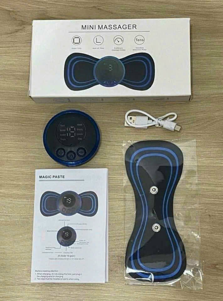 8 Mode EMS Neck massager Mini Massager low frequency pulse vibration ...