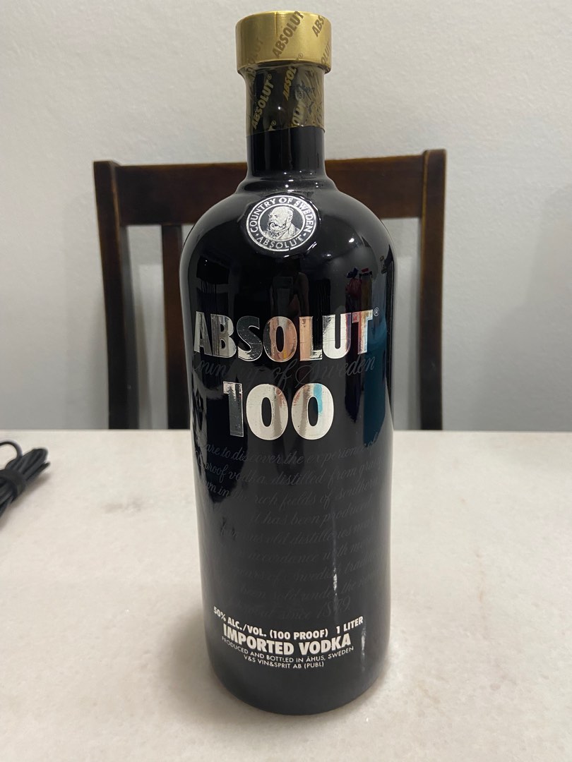 Absolut 100 Vodka 1L, Food & Drinks, Alcoholic Beverages on Carousell