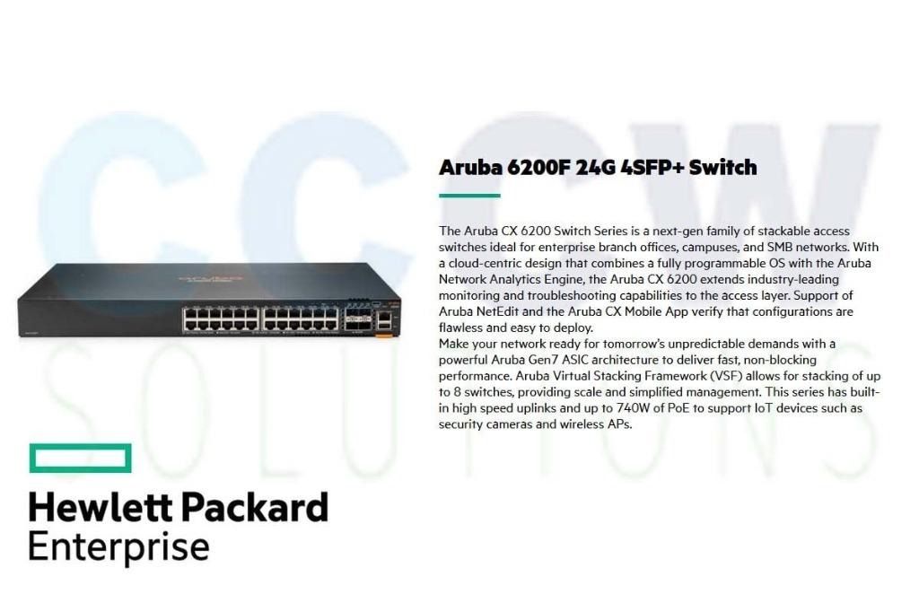 Aruba 6200F 24G 4SFP+ Switch, Computers & Tech, Office & Business ...