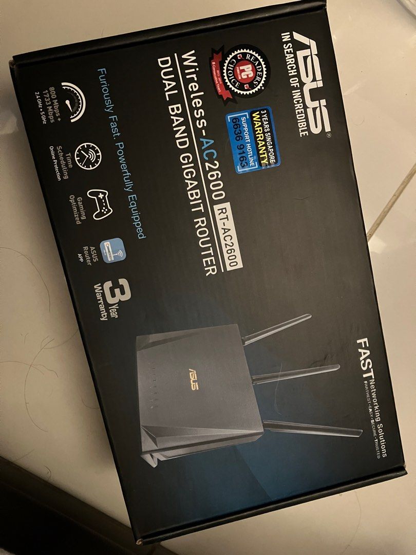 Asus Dual band gigabit router - Wireless-AC2600, Computers & Tech ...