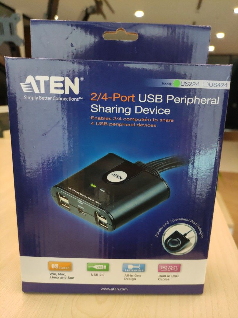 Aten 4 port USB Peripheral sharing Device, Computers & Tech, Parts & Accessories, Other ...