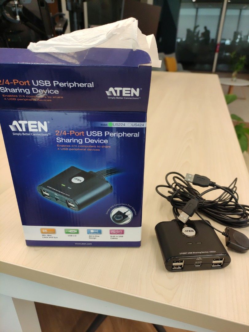 Aten 4 port USB Peripheral sharing Device, Computers & Tech, Parts & Accessories, Other ...