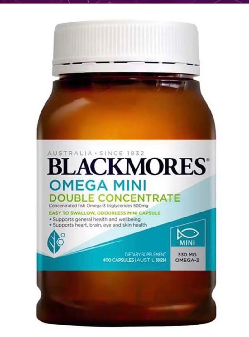 BLACKMORES Omega Mini Double Concentrate 400 Capsules, Health ...