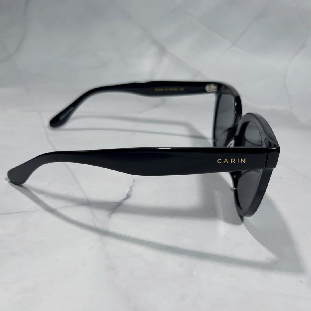 Carin Sunglasses | Kirsten C1 | Round black frame black lenses, Women's ...