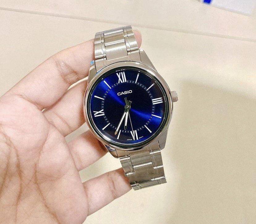 Casio MTP-V005D-2B5 Men's Analog Quartz Watch MTPV005D-2B5 Steel ...