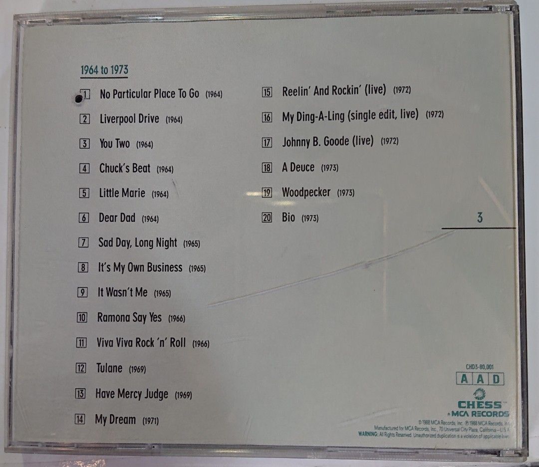 Cd Chuck berry the chess box, 興趣及遊戲, 音樂、樂器 & 配件, 音樂與媒體 - CD 及 DVD ...