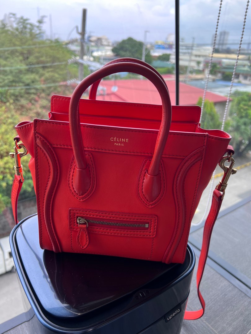 Celine Orange Leather Nano Luggage Tote, Luxury, Bags & Wallets on ...