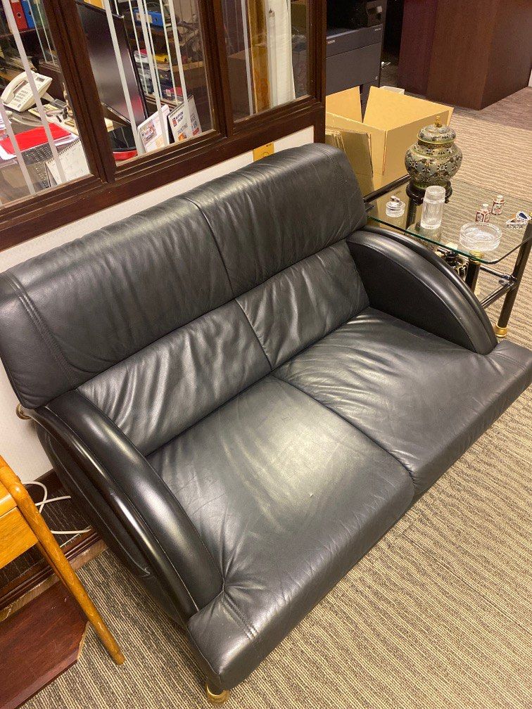 Cellini Designer Genuine Full Leather 2 seater sofa, Furniture & Home ...