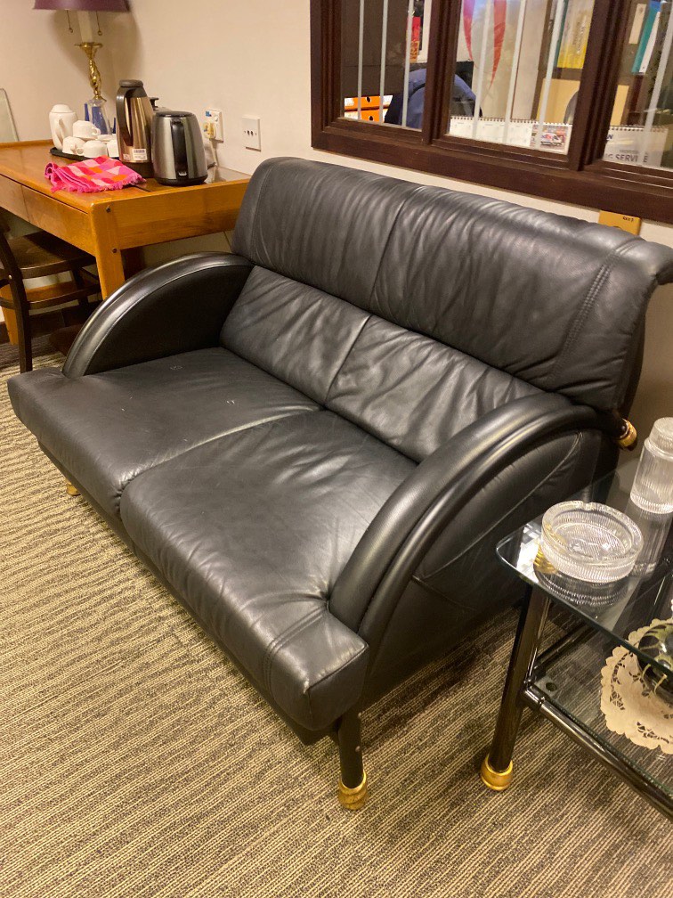 Cellini Designer Genuine Full Leather 2 seater sofa, Furniture & Home ...