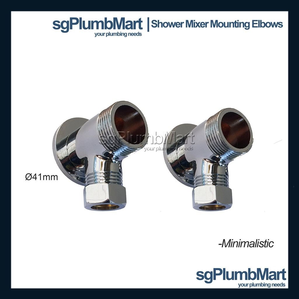 Chrome Exposed Piping Back Plate Mounting Elbow Wall Plate Elbow Shower ...