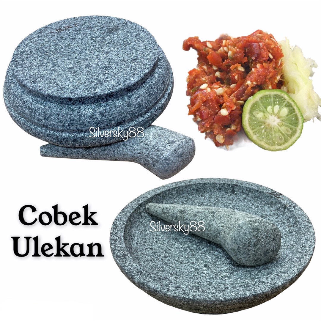 Cobek ulekan stone pounder hand grinder mortar and pestle, Furniture ...