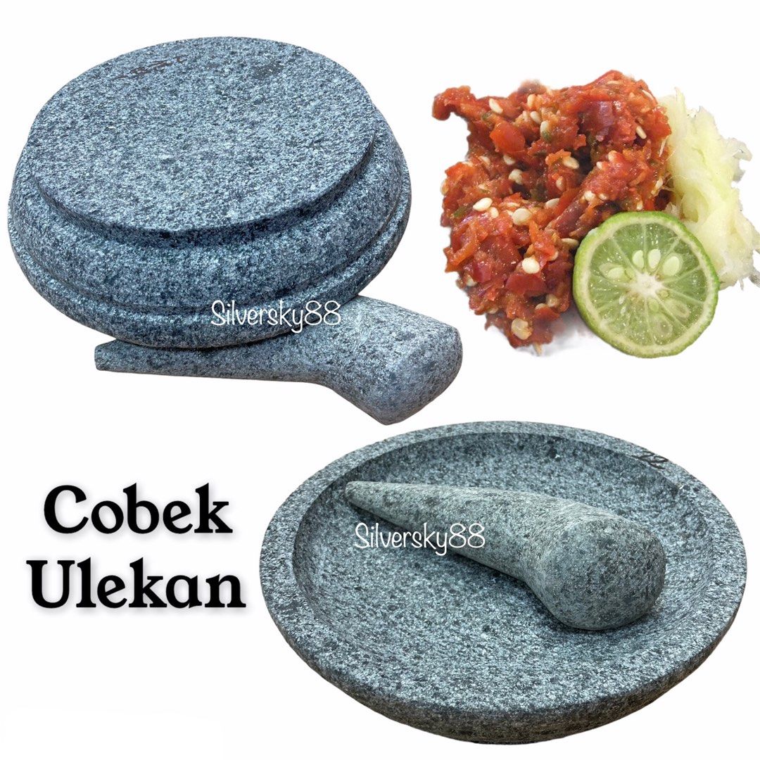 Cobek ulekan stone pounder hand grinder mortar and pestle, Furniture ...