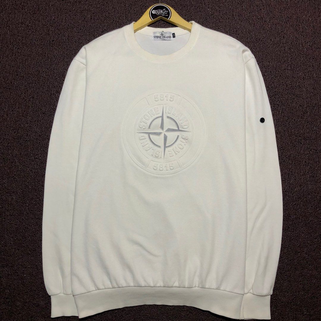 CREWNECK STONE ISLAND, Fesyen Pria, Pakaian , Baju Luaran di Carousell