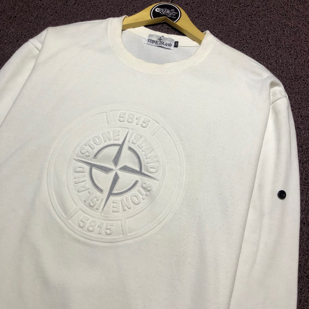 CREWNECK STONE ISLAND, Fesyen Pria, Pakaian , Baju Luaran di Carousell