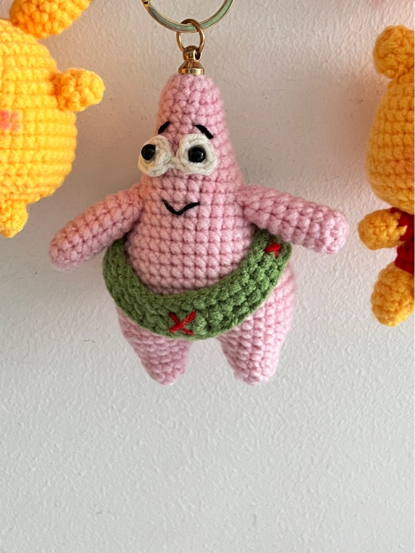 Crochet keychain SpongeBob Patrick, Hobbies & Toys, Stationery & Craft ...