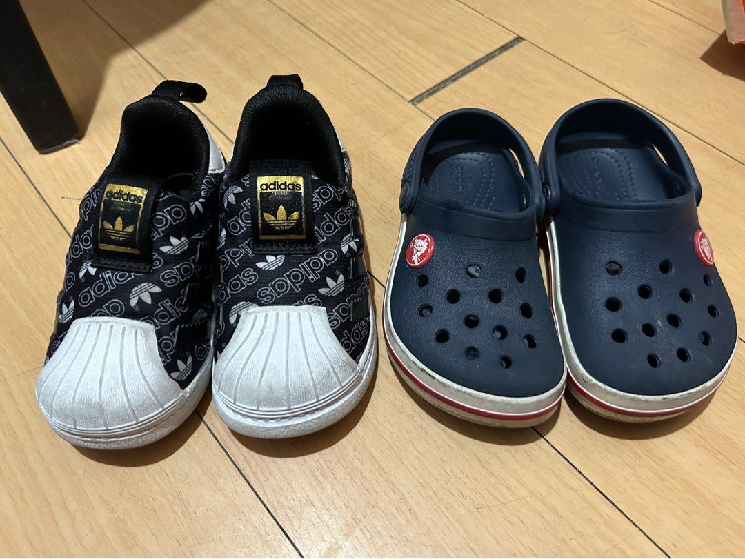 Crocs C8 and Adidas Superstar 6k for kids on Carousell