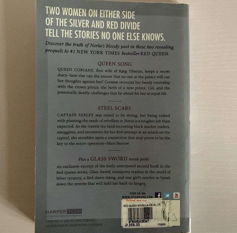 Cruel Crown (Red Queen 1&2 Novellas - Queen Song & Steel Scars) by ...