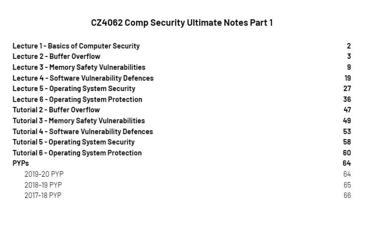 NTU CZ4062 Comp Security Ultimate Notes, Hobbies & Toys, Books ...