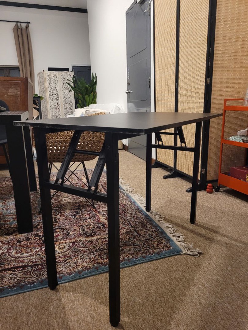 Dark Wood Foldable table. 100cm x 60cm., Furniture & Home Living ...