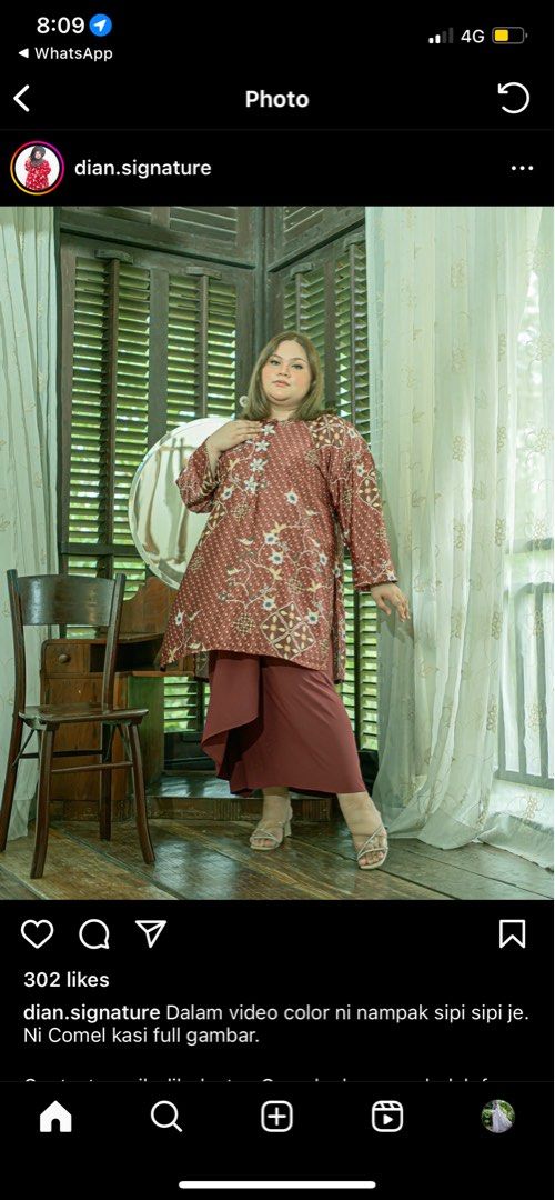 dian signature maroon kebaya with instant pario, Women's Fashion ...