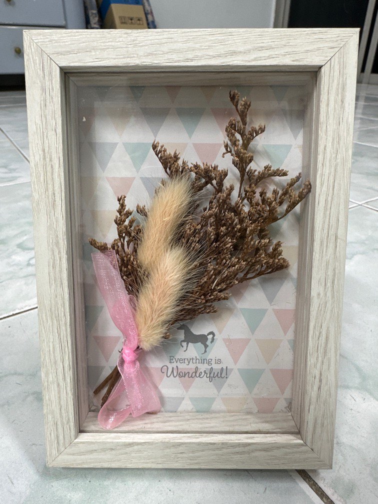 Double glass frame with dry leaves inside, Furniture & Home Living ...