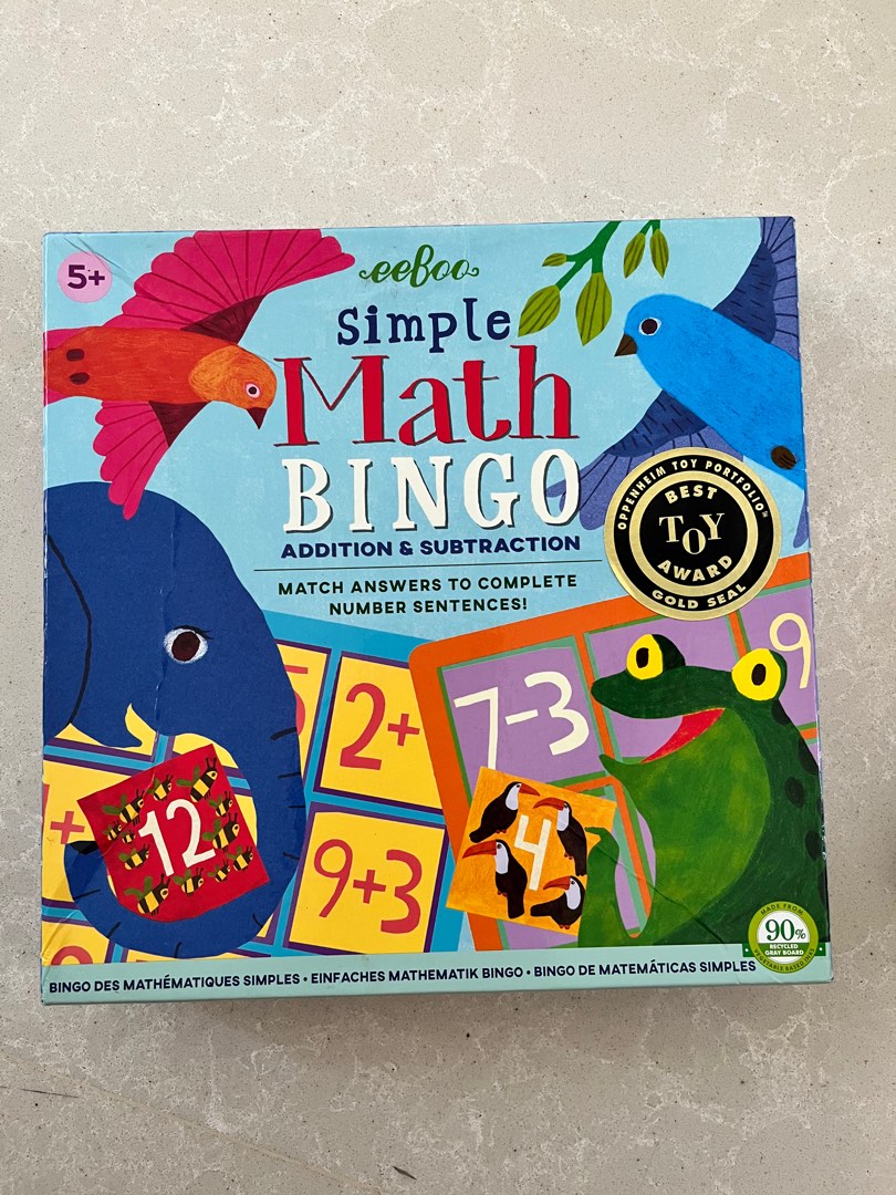 eeBoo: Simple Math Bingo Game, Addition & Subtraction, Hobbies & Toys ...