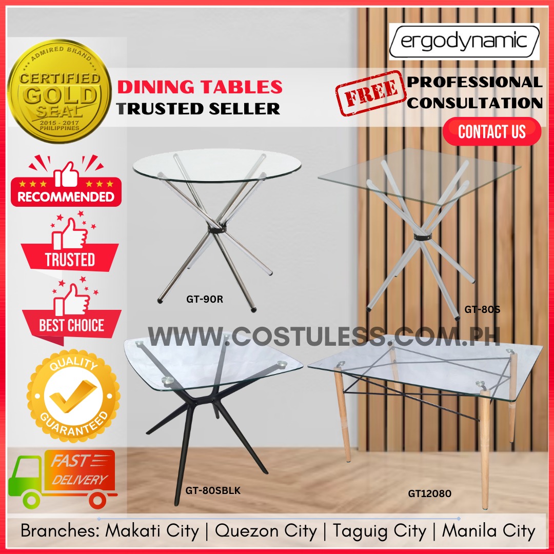 Ergodynamic Glass Table, Round Dining Table, Square Chopstick Table ...
