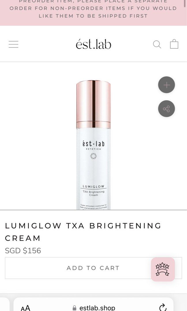 est.lab Skin Quenching Serum and TCA Brightening Cream, Beauty ...