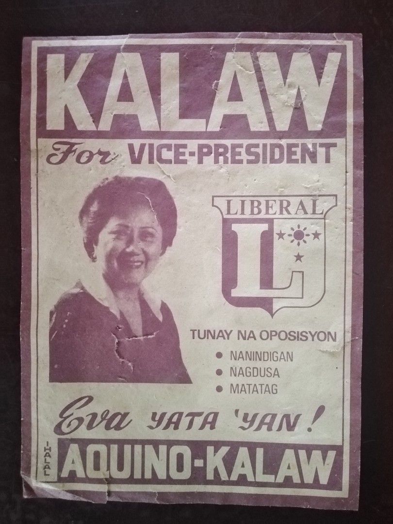 (EXTREMELY RARE) Eva Kalaw for VP Small Campaign Poster during 1986 ...