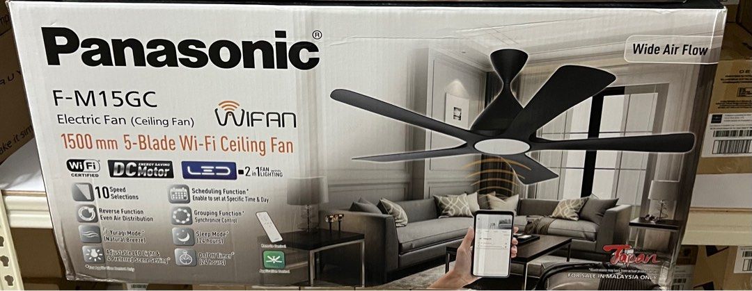 F-M15FC Panasonic Ceiling Fan with Lighting Made in Malaysia, TV & Home ...