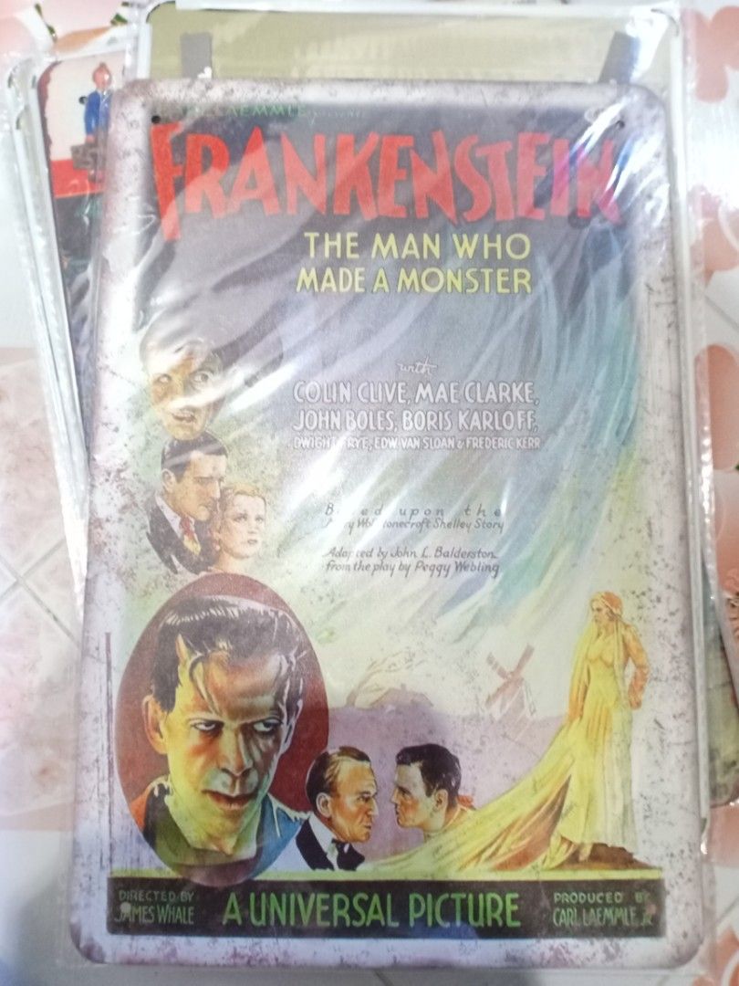 Frankenstein - tin poster, Hobbies & Toys, Collectibles & Memorabilia ...
