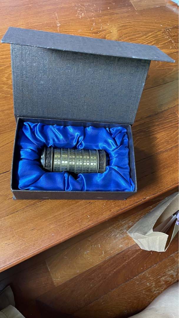 Leonardo da Vinci metal Cryptex Letter Password Proposal Gift Lock Ring ...