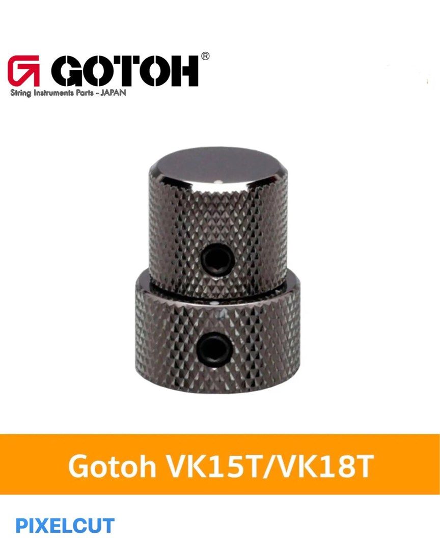 GOTOH VK15T/VK18T Stacked Concentric Metal Knobs for Bass Guitar, fit EMG Bartolini. Made in ...