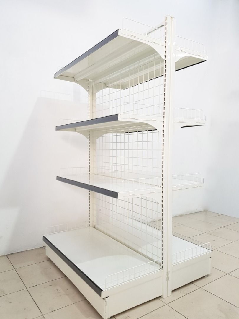Grocery Shelve Double Sided Rack Mesh Backing, Furniture & Home Living ...