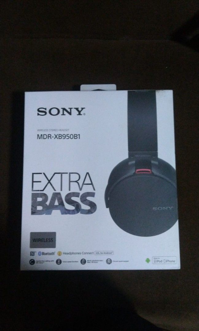 Headphone Sony MDR XB950B1 EXTRA BASS BLUETOOTH BLACK, FREE POUCH ...